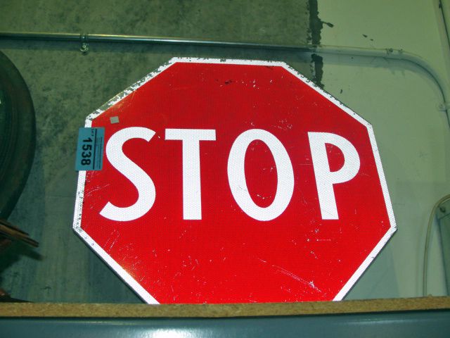 Vintage metal stop sign