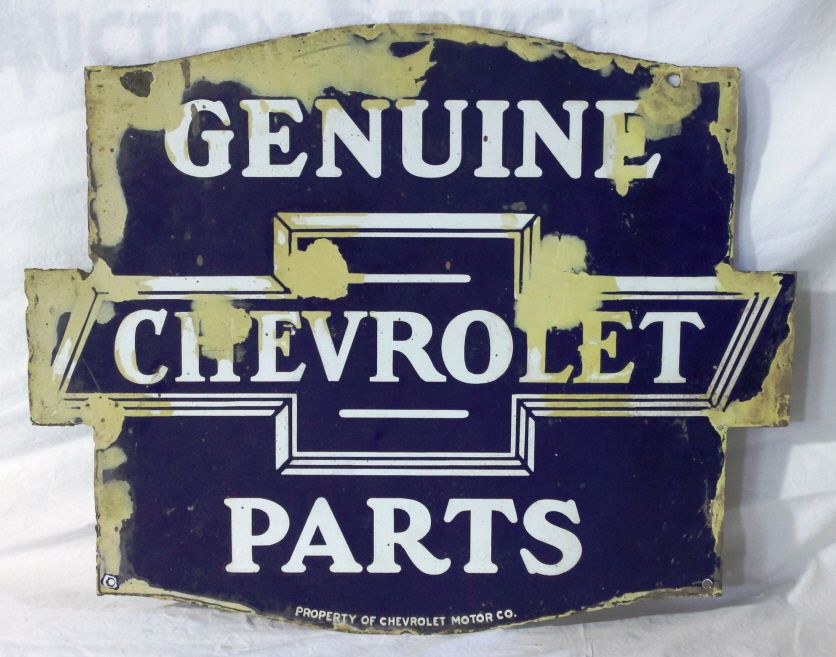 Genuine Chevrolet Parts Porcelain Sign