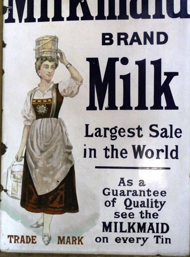 Milkmaid Brand Milk Porcelain Single SidedSign