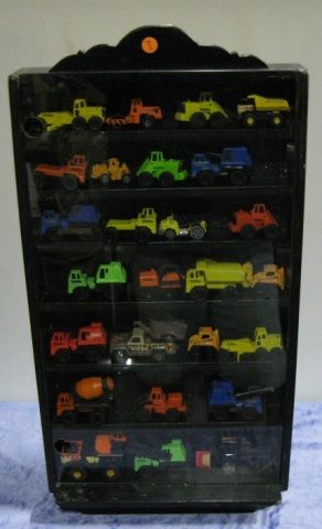 Black Display Case With Tonka Mini Trucks,