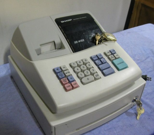 Sharp XE-A102 Electronic Cash Register With Keys
