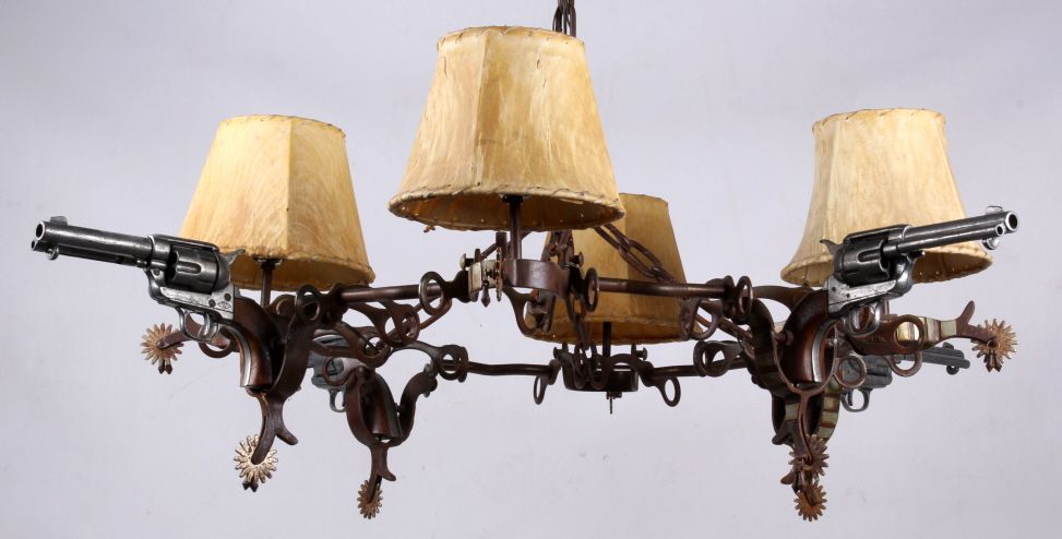 Western, Spur, Horse Bit, & Revolver Chandelier