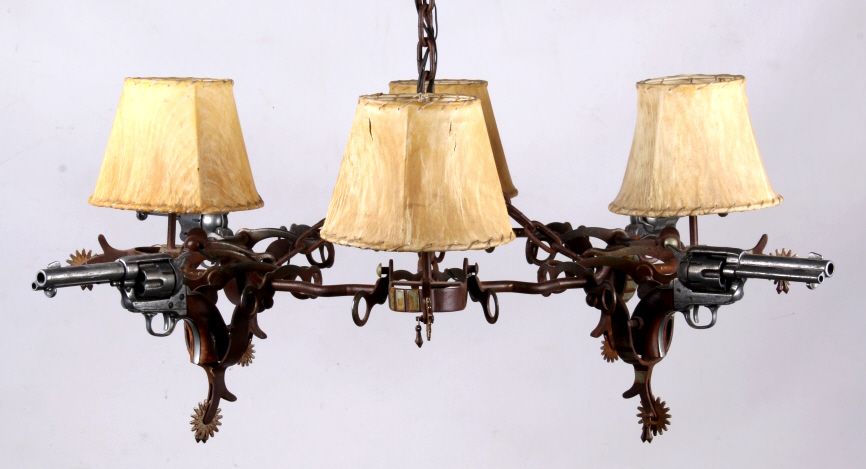 Western, Spur, Horse Bit, & Revolver Chandelier