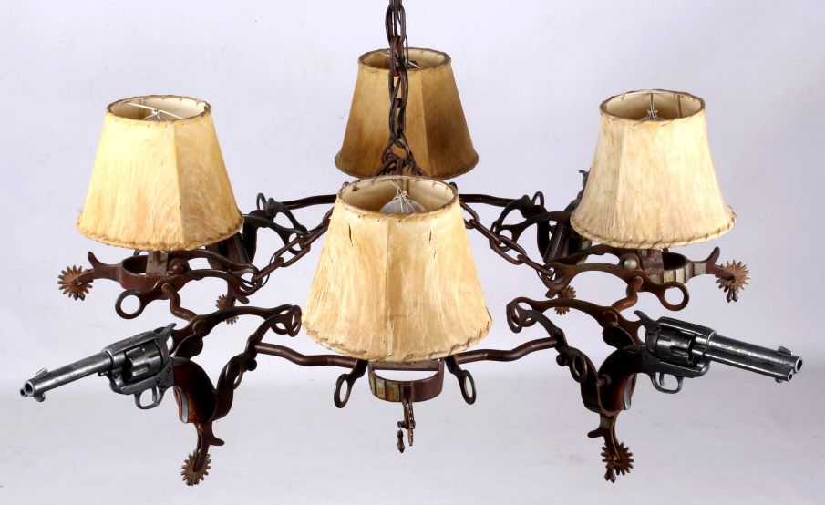 Western, Spur, Horse Bit, & Revolver Chandelier