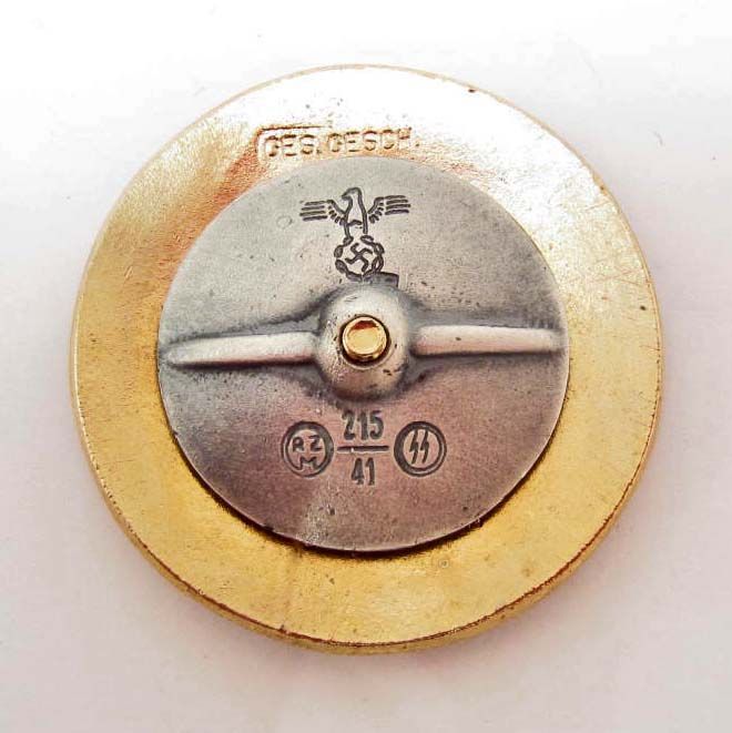 GERMAN NAZI ENAMELED MEINE EHRE HEIST TREUE BADGE W/ SCREW BACK