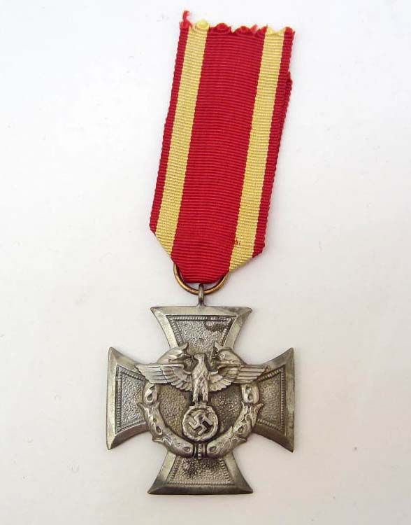 GERMAN NAZI CUSTOMS LONG SERVICE DECORATION W/ RIBBON