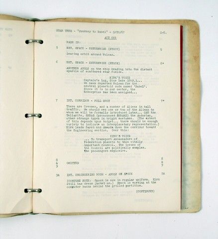 Star Trek (1967) Journey To Babel (Season 2/ Ep 10) Original Script ...