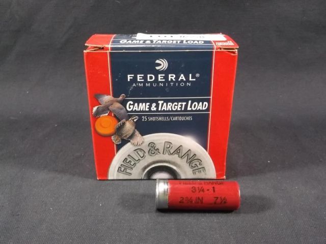 558 - FEDERAL, GAME & TARGET LOAD, 12 GA, 3 1/4, 1 OZ SHOT, 7 1/2 SHOT ...