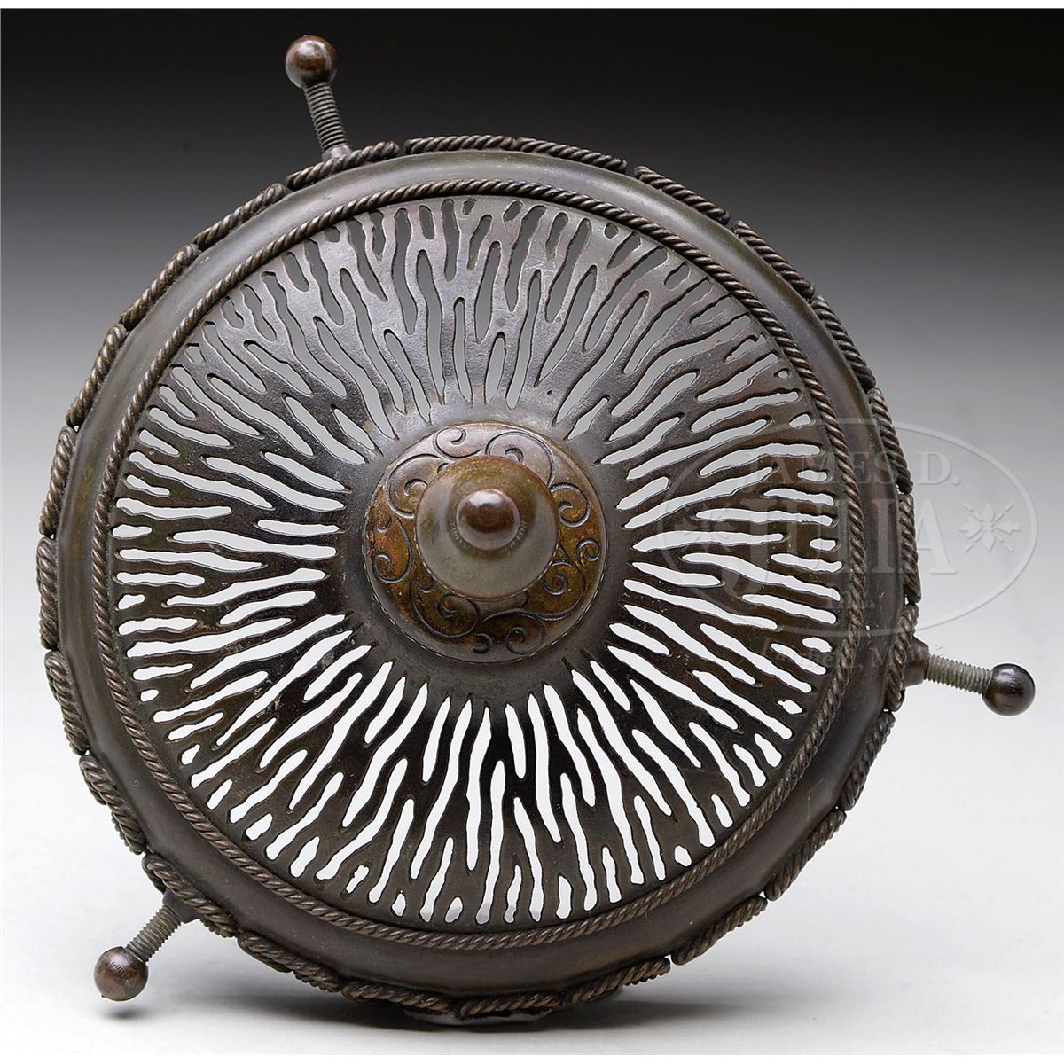 TIFFANY STUDIOS DECORATED HEAT CAP.