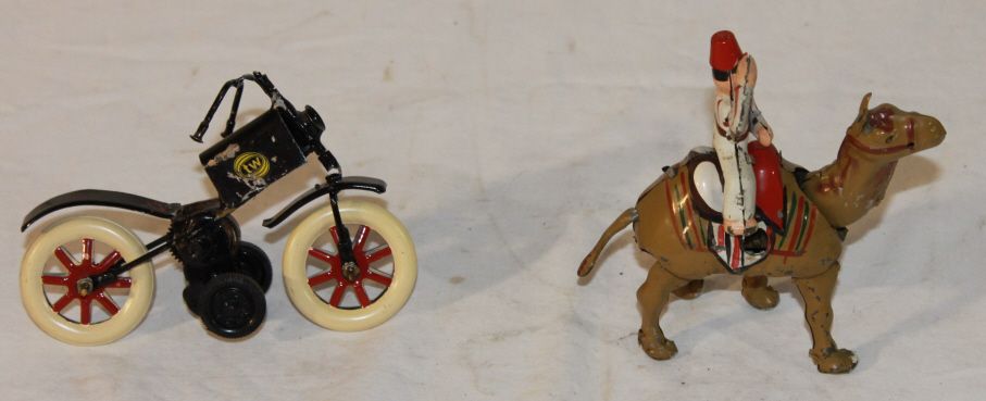 Wind-up Motorcycle & Wind-up Camel and Rider