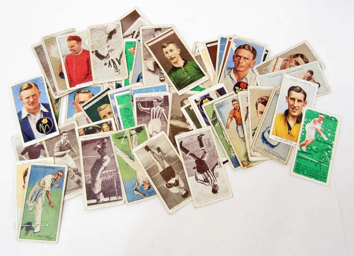 LOT OF 100 VINTAGE CIGARETTE TOBACCO CARDS - SPORTS