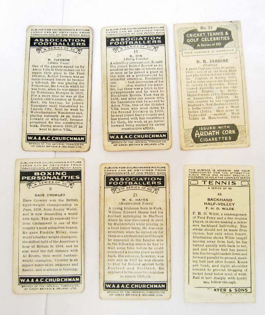 LOT OF 100 VINTAGE CIGARETTE TOBACCO CARDS - SPORTS