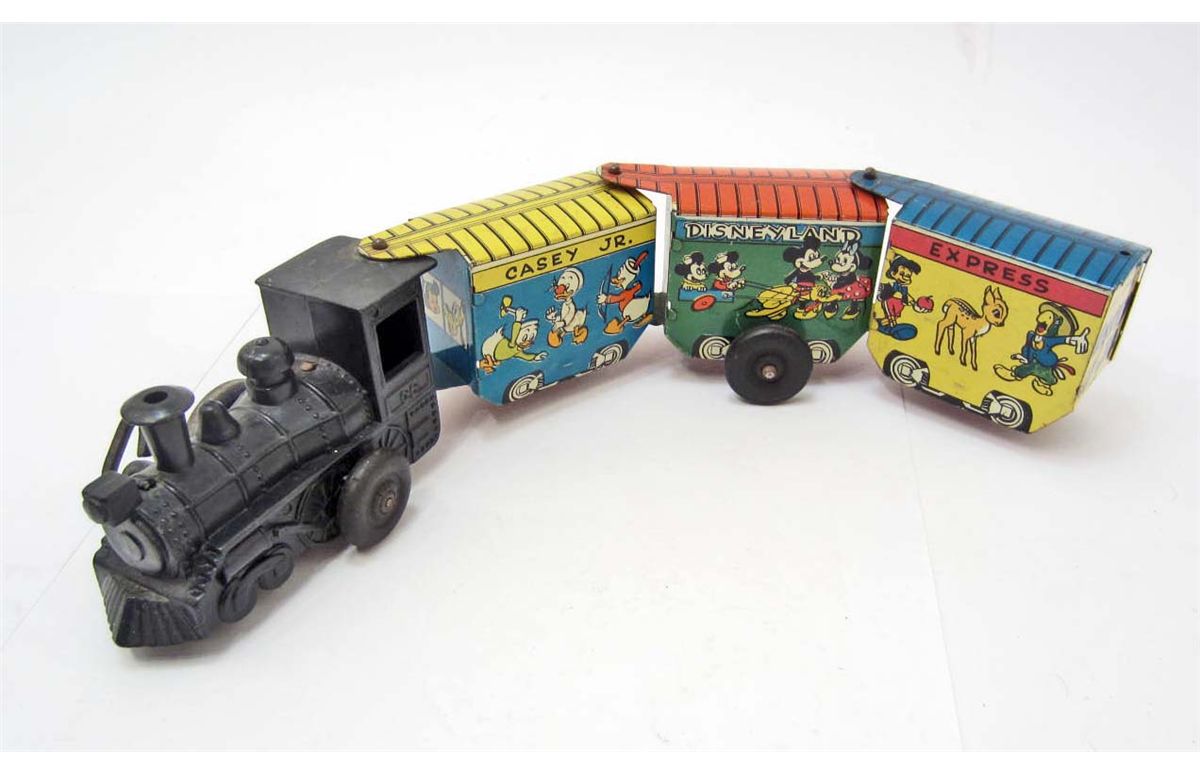 VINTAGE WALT DISNEY TIN LITHO WIND-UP TOY TRAIN