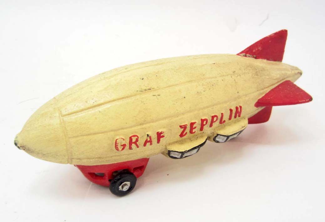CAST IRON GRAF ZEPPELIN PAINTED BLIMP VINTAGE STYLE TOY