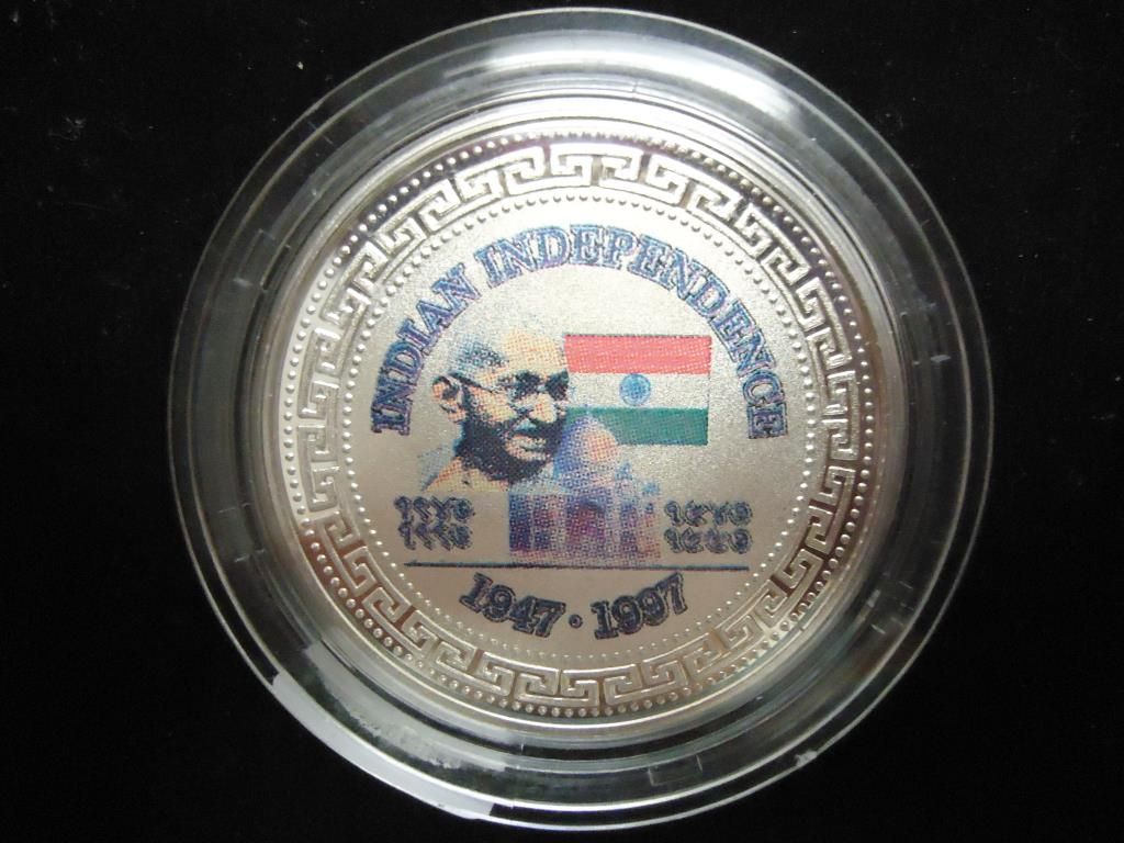 1997 INDIA TRADE DOLLAR COLORIZED