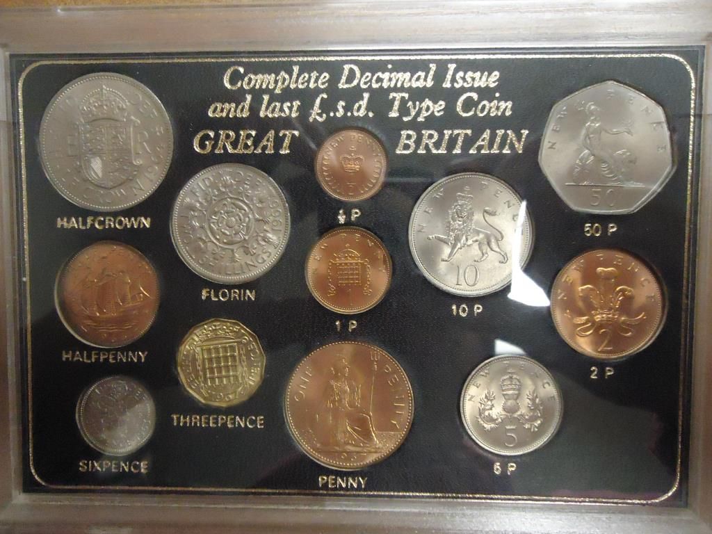 COMPLETE DECIMAL ISSUE & LAST L.S.D. TYPE COIN SET