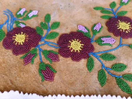 Canadian Beaded Moosehide Wall Hanging