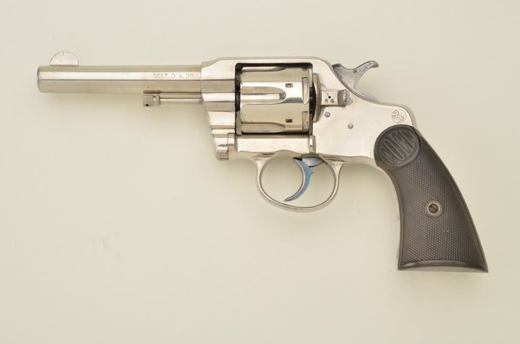 Colt Model 1903 DA revolver, .38 cal., 4-1/2” barrel, nickel finish ...
