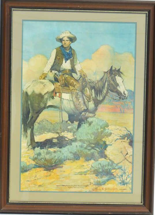 Original Colt advertising print entitled “Tex and Patches”. Showing ...