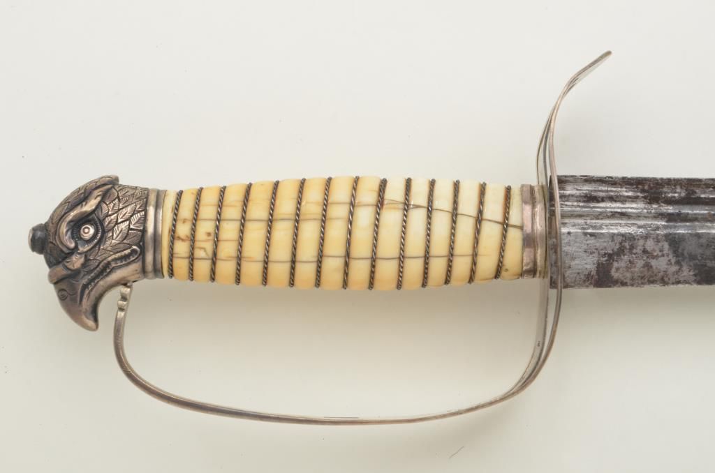 William Ball early American silver hilted and marked Eagle head officer ...