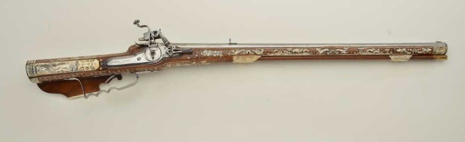Ornate German Wheelock rifle circa about 1620 to 1660 signed Elias ...