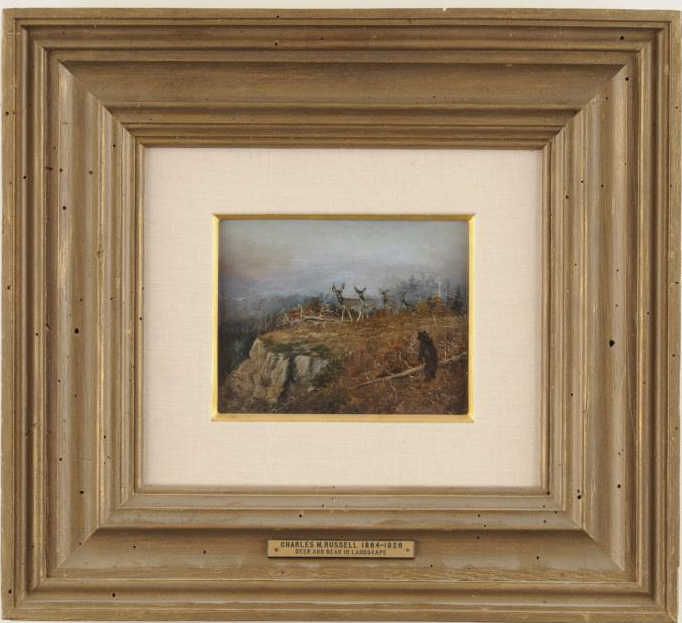 Original oil painting on board signed lower left C.M.R. for (Charles ...