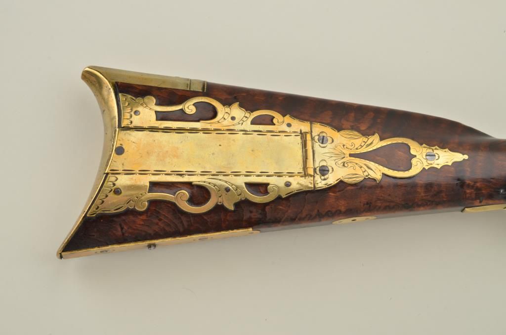 Original flintlock Kentucky rifle made in Western Pennsylvania of good ...