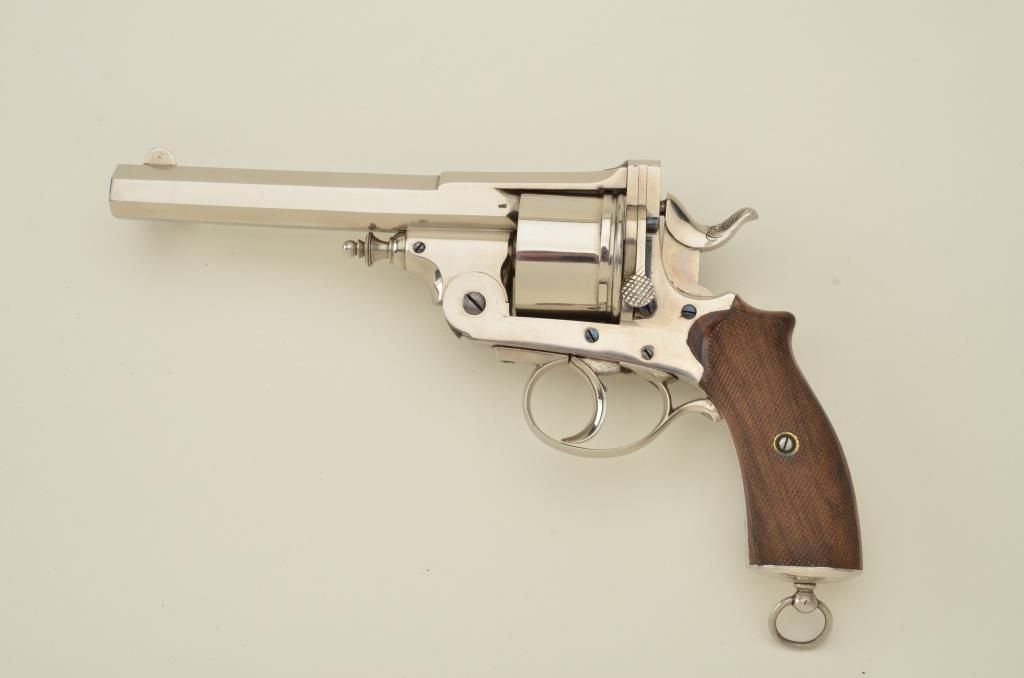Cased Belgian-made Webley-Pryse DA top break revolver, .455 cal., 5-1/2 ...