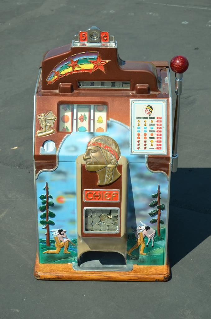 Jennings “Chief” 5 cent slot machine circa 1930s in excellent as ...