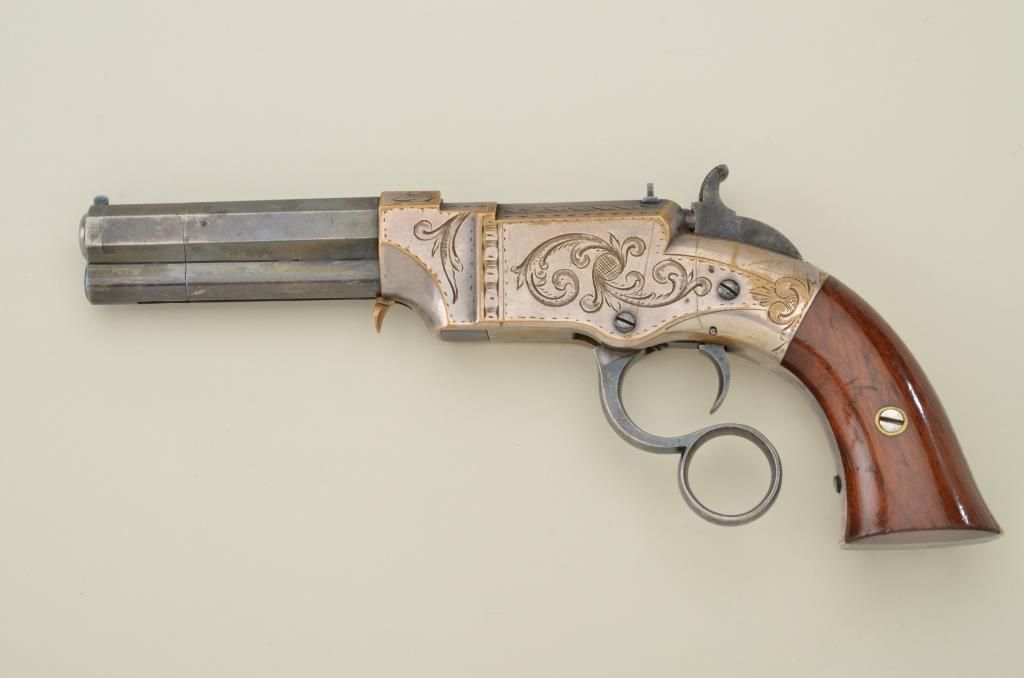 Fine original Volcanic pistol with 4” barrel marked New Haven, Conn ...