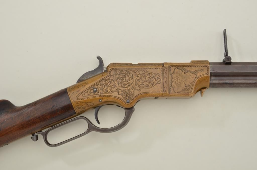 Henry Model 1866 lever action rifle in .44 rim-fire caliber showing ...