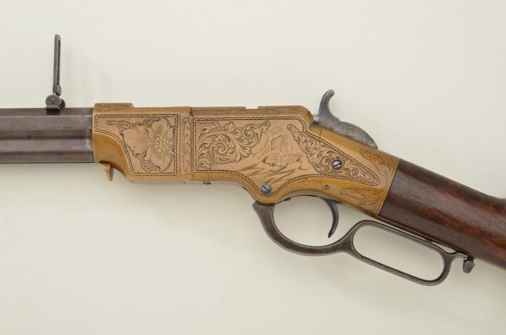 Henry Model 1866 lever action rifle in .44 rim-fire caliber showing ...