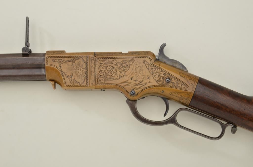 Henry Model 1866 lever action rifle in .44 rim-fire caliber showing ...