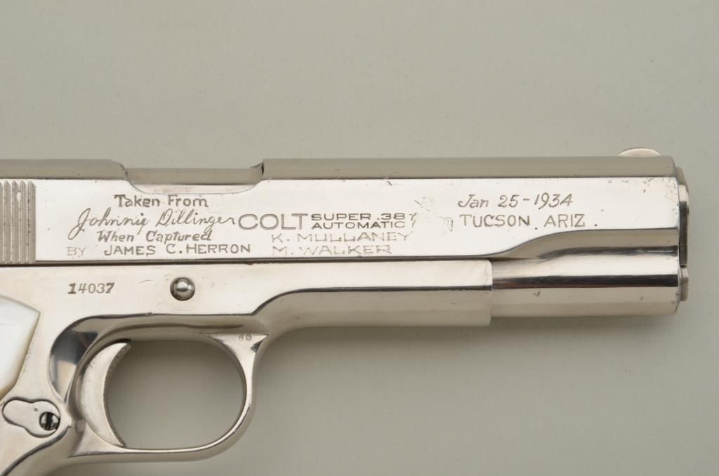 The centerpiece of the Rivera consignment is this Colt .38 Super semi ...