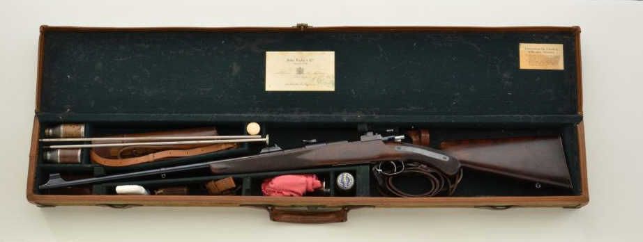 Rigby bolt action rifle, .275 cal., 24-1/2” round barrel marked “John ...