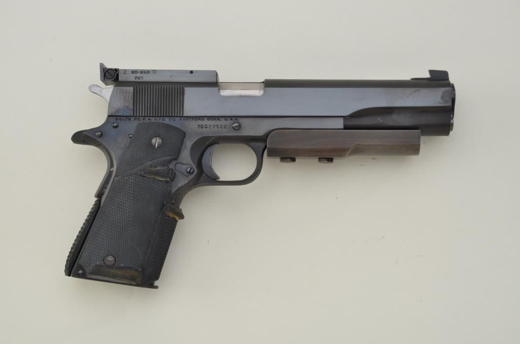 Colt Series 70 semi-auto pistol with custom Clark target Long Slide ...