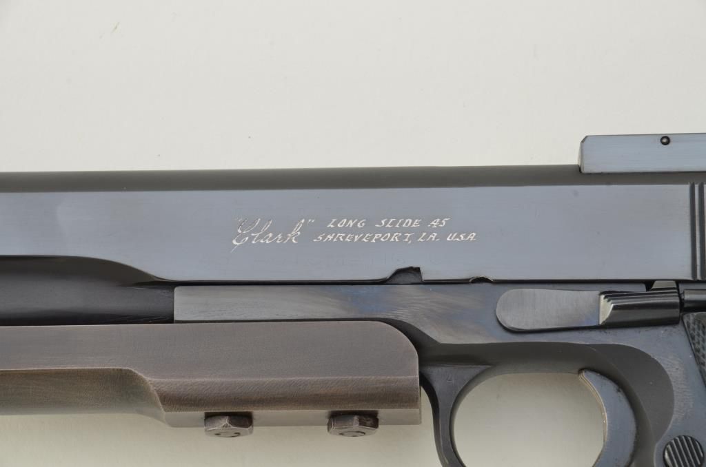 Colt Series 70 semi-auto pistol with custom Clark target Long Slide ...