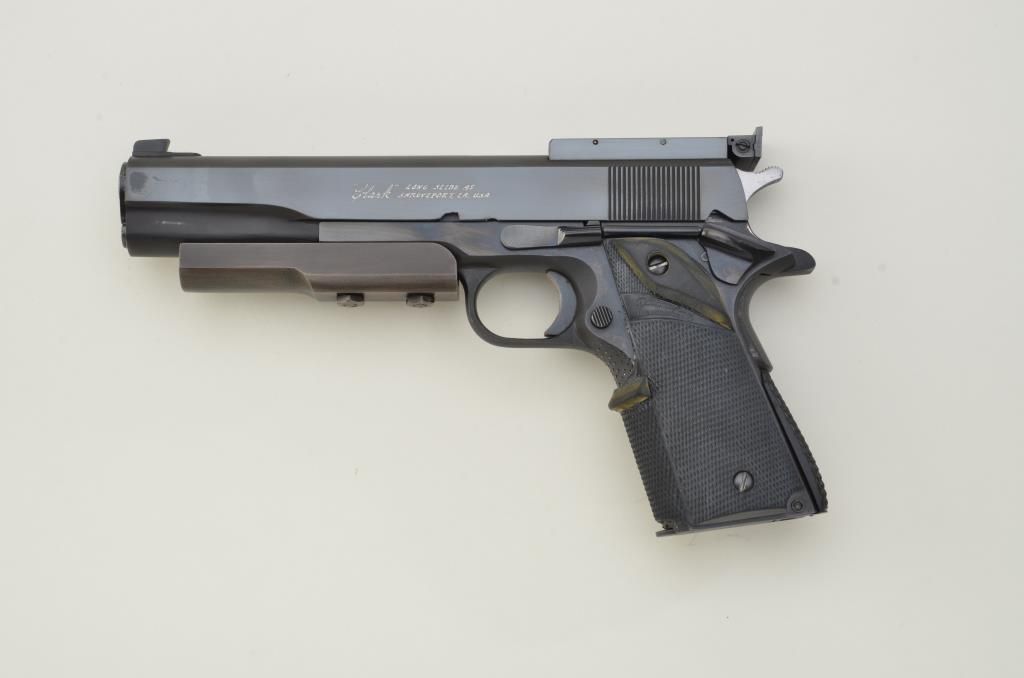 Colt Series 70 semi-auto pistol with custom Clark target Long Slide ...