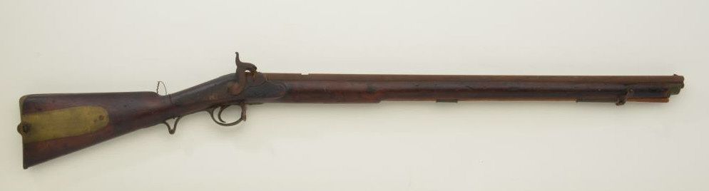 British percussion back action lock full stock rifle, .70 cal., 30 ...