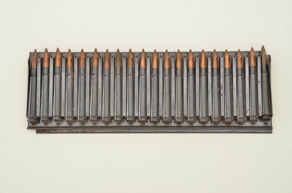 Hotchkiss feed strip with SMI 941 ammo 8mm Breda 1941 dated for a 1935 ...