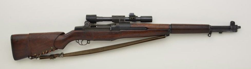 U.S. Springfield M1 Garand semi-auto sniper rifle with M84 scope ...