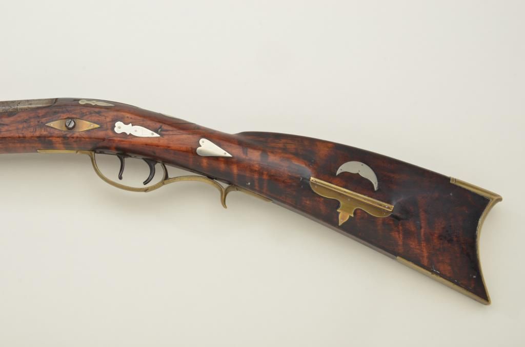 Percussion mule-ear full stock rifle signed S. Morrison, Milton with ...