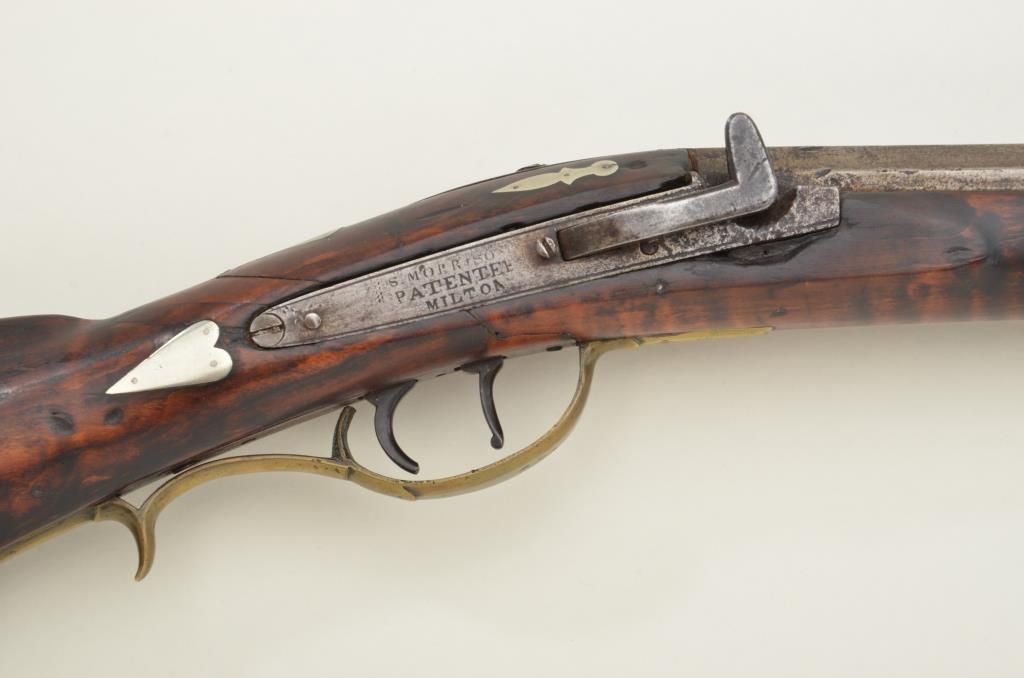 Percussion mule-ear full stock rifle signed S. Morrison, Milton with ...