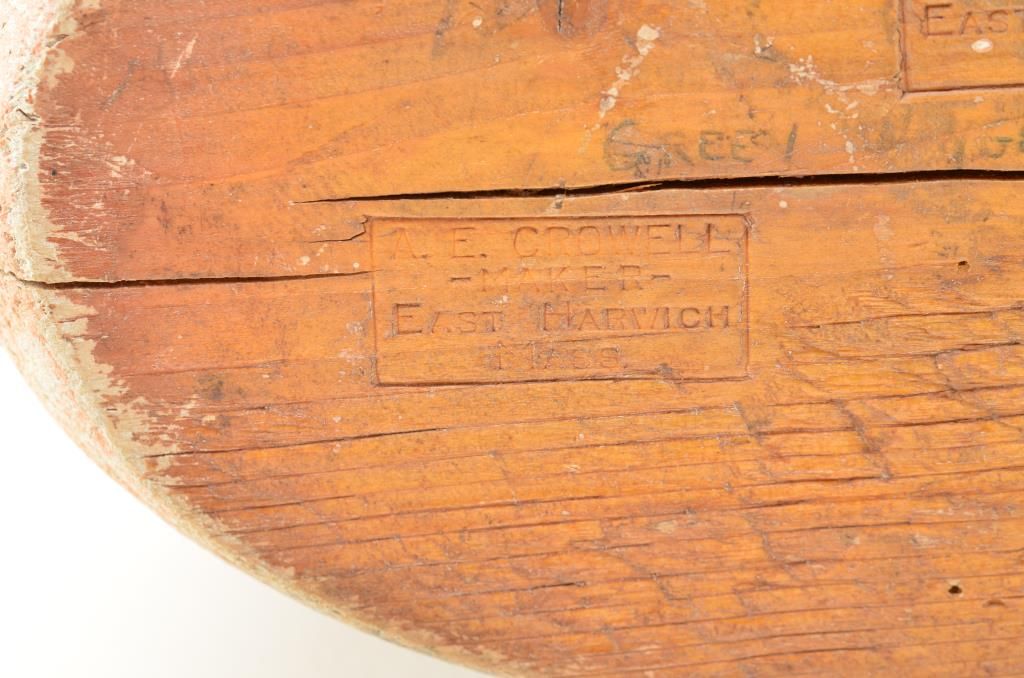 Finely carved classic duck decoy marked “A.E. Crowell maker East ...