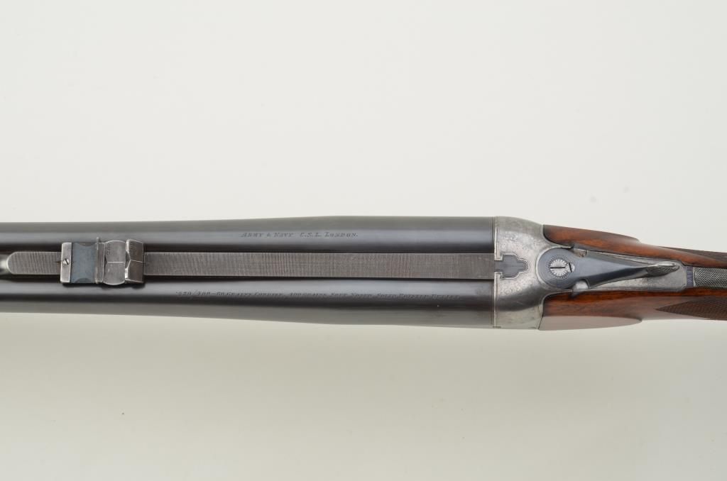 English double rifle marked Army and Navy C. S. L. London, 450/400-60 ...
