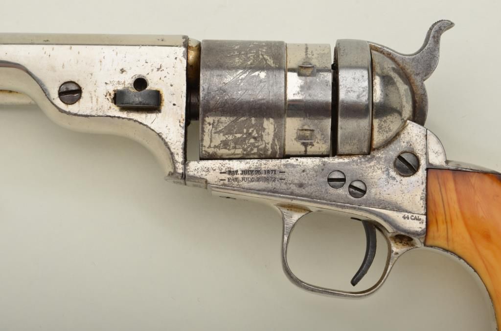 Colt Richards-Mason conversion revolver, .44 cal., 8” barrel, nickel ...