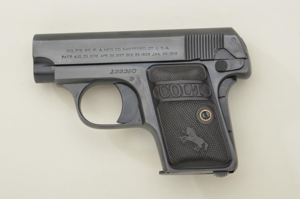Colt Model 1908, .25 ACP caliber semi-automatic pistol with re-blued ...