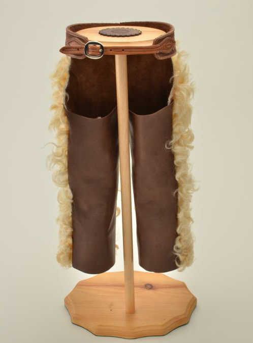 Miniature chaps in blond Wooly style by Casey Jordan with tooled belt ...
