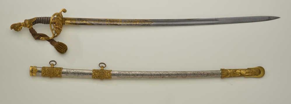 Fine and elaborate presentation sword by Tiffany and Company of New ...