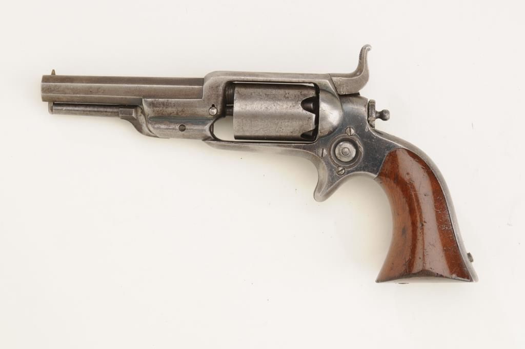 Cased Colt Root Model No. 2 percussion spur trigger revolver, .28 cal ...